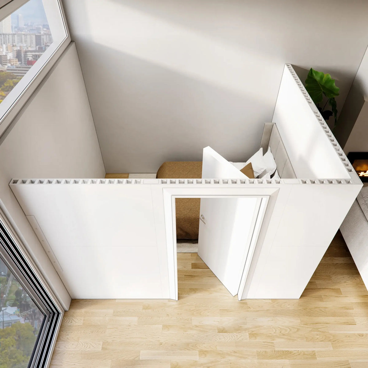 Mounted L-Shaped Wall With Swing Door | Free Shipping | ⭐️ 4.8 Rating ...